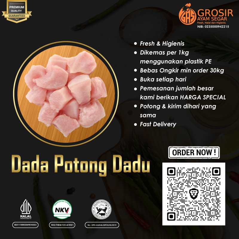 Jual Daging Ayam Dada (Potong Dadu) 1kg | Shopee Indonesia
