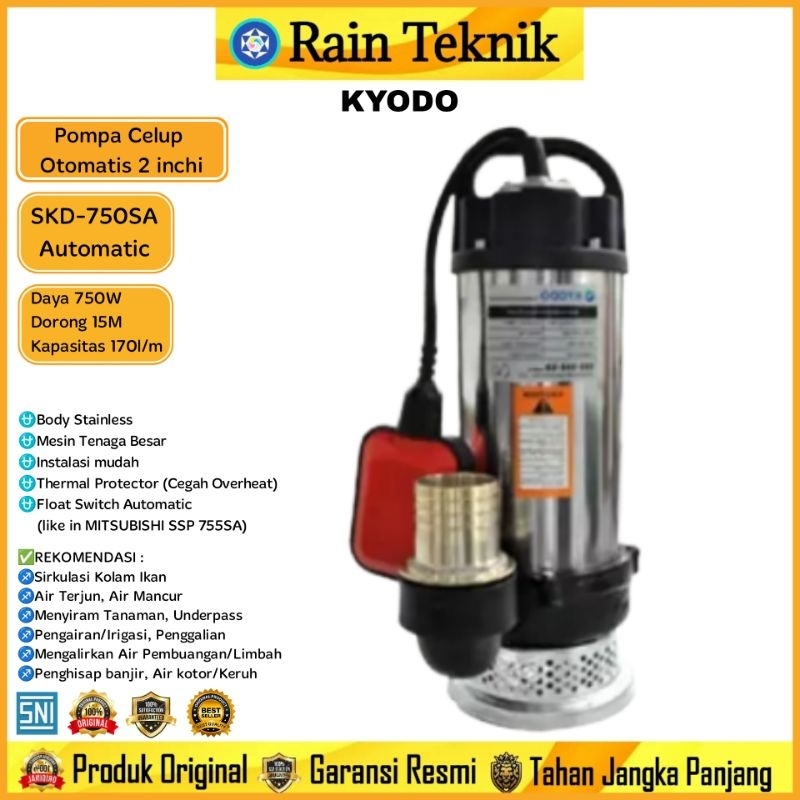 Jual Pompa Celup KYODO SKD-750SA 2 Inch Otomatis 750 Watt Dorong 15 ...