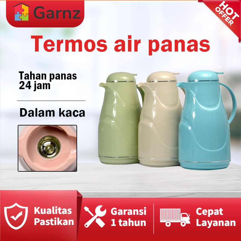 Jual 1300ML TERMOS AIR PANAS BAHAN KACA LUAR PLASTIK WATER JUG 1.3 ...