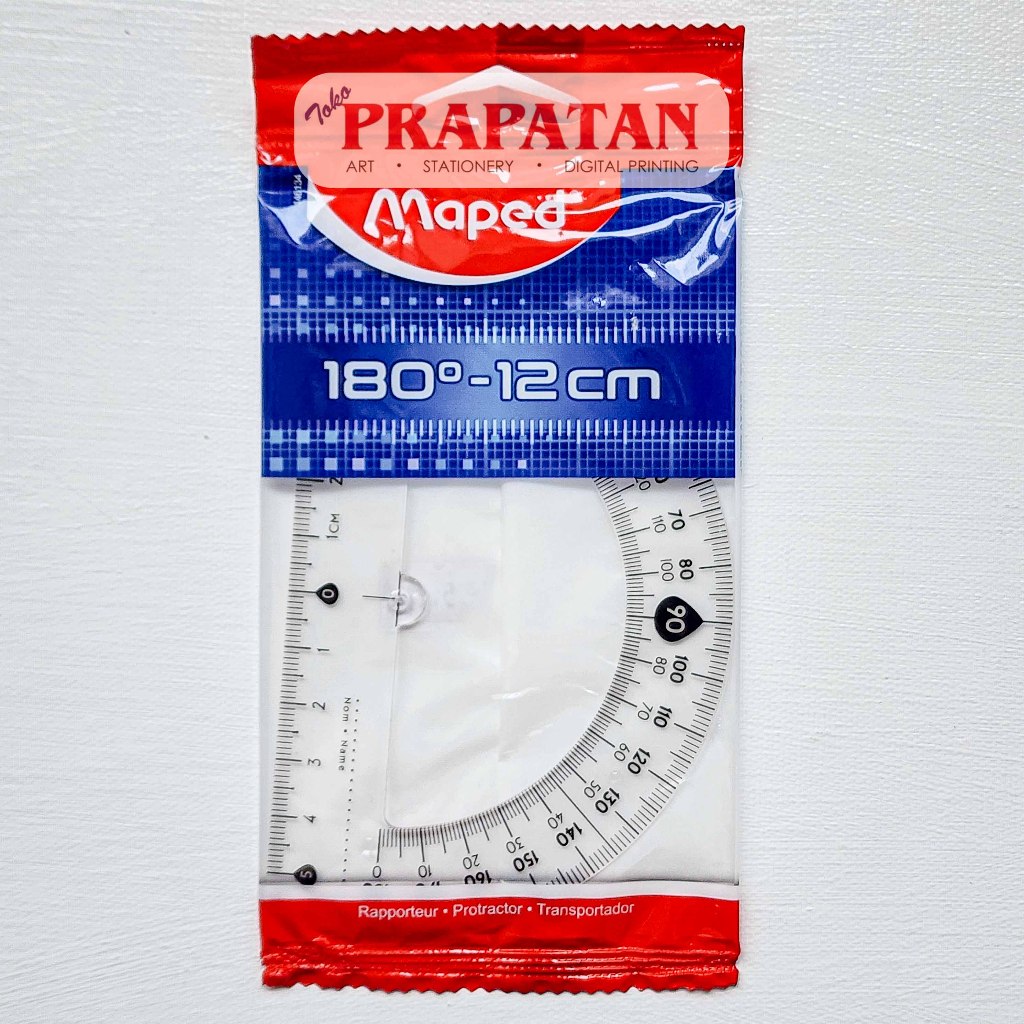 Jual Maped Essentials Protractor 180 Degree | Penggaris Busur | Shopee ...