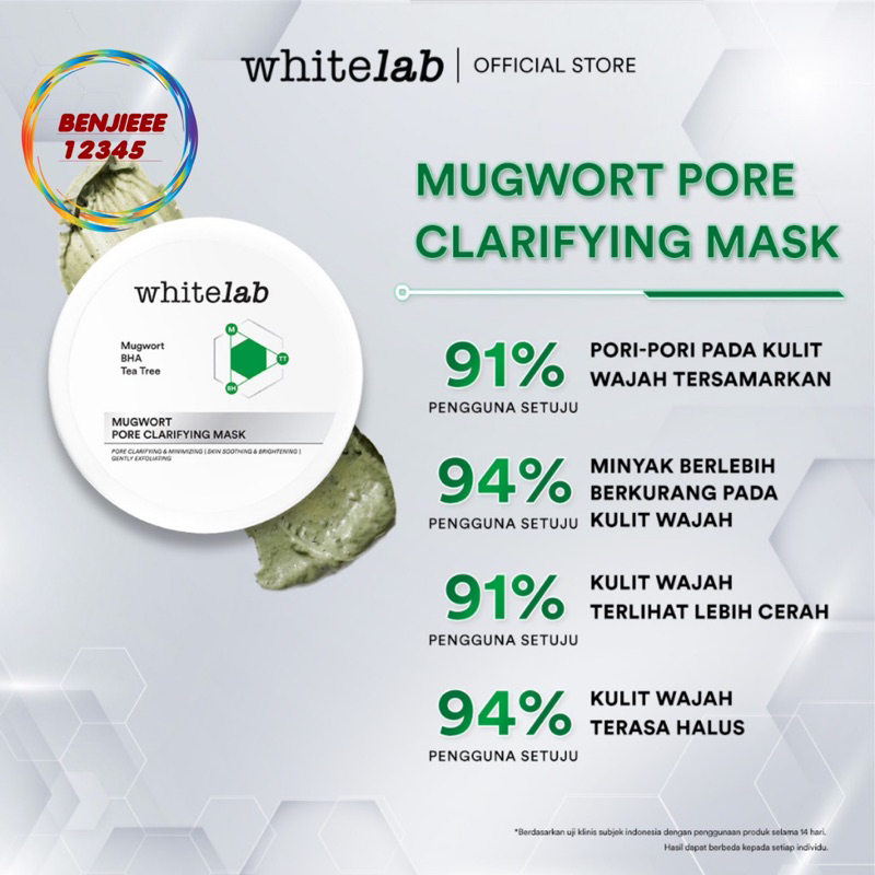 Jual Whitelab Mugwort Mask Pore clarifying masker WHITELAB acne mask ...