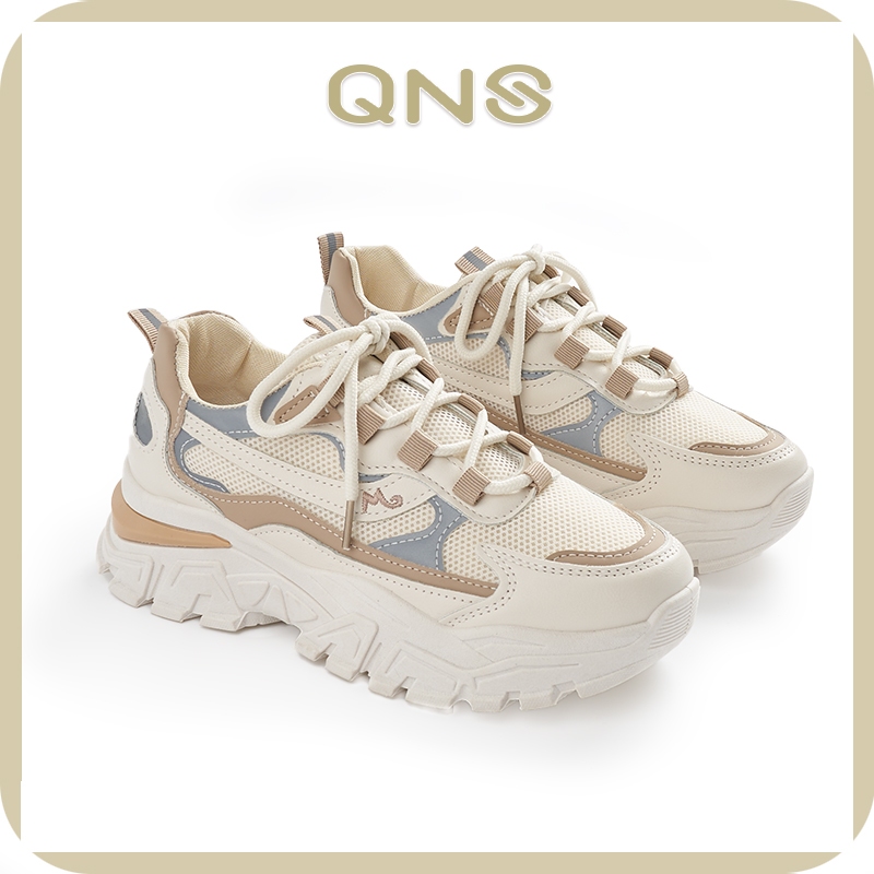 Jual QNS Sepatu Sneakers Wanita Putih Sepatu Olahraga Kekinian Sepatu ...