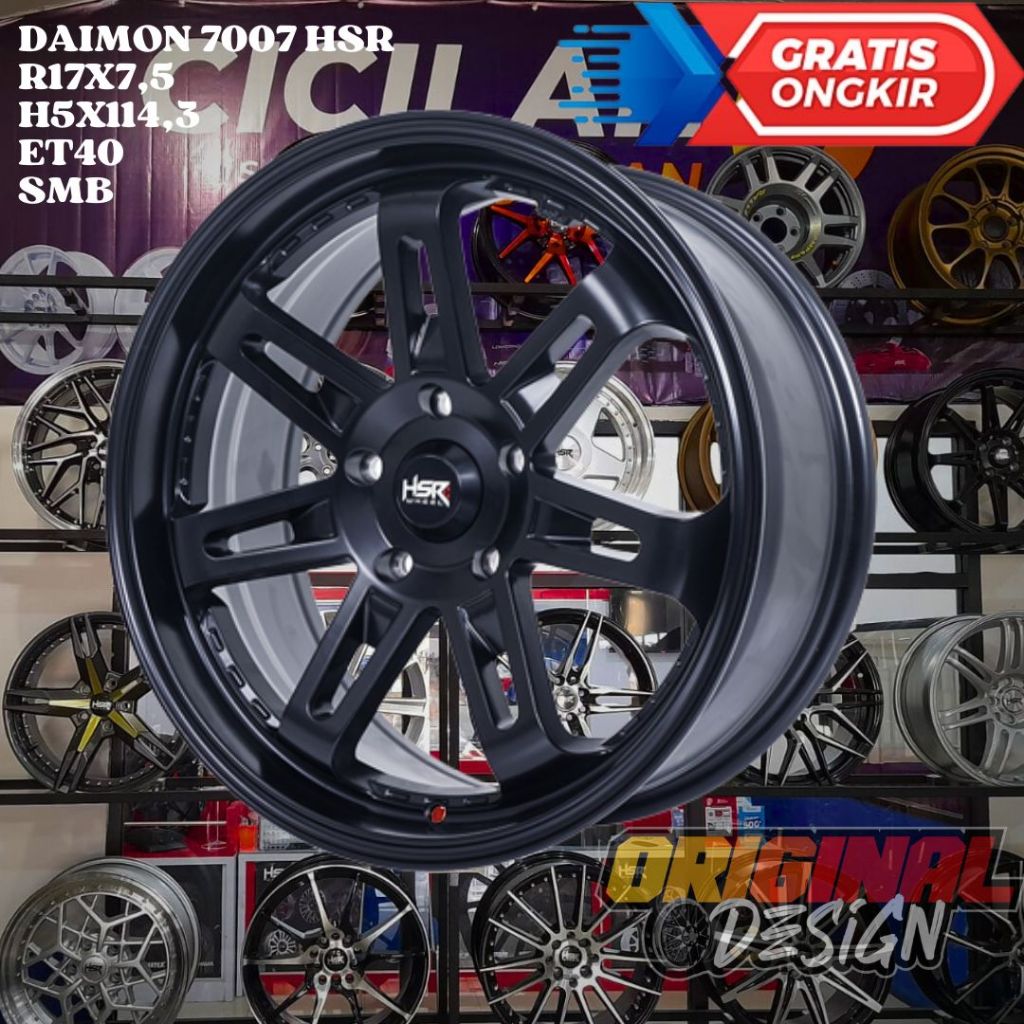 Jual Velg Mobil Ring 17 HSR DAIMON R17 BLACK INNOVA XPANDER LIVINA HRV XL7 | Shopee Indonesia