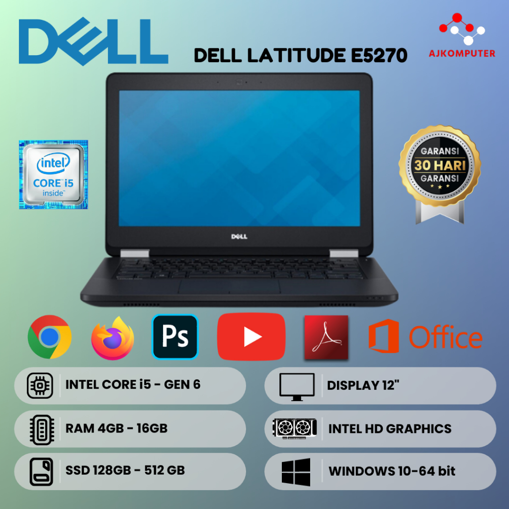 Jual DELL LATITUDE E5270 CORE i5 GEN 6 SECOND ORIGINAL MURAH BERGARANSI ...