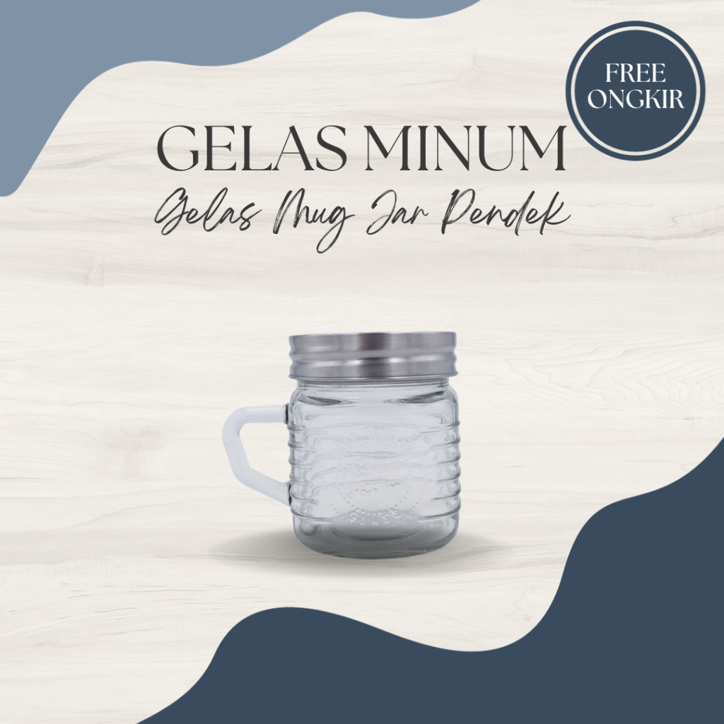 Jual Gelas Kaca Aesthetic Unik Mug Jar Harvest 250 Ml Kecil Dengan ...