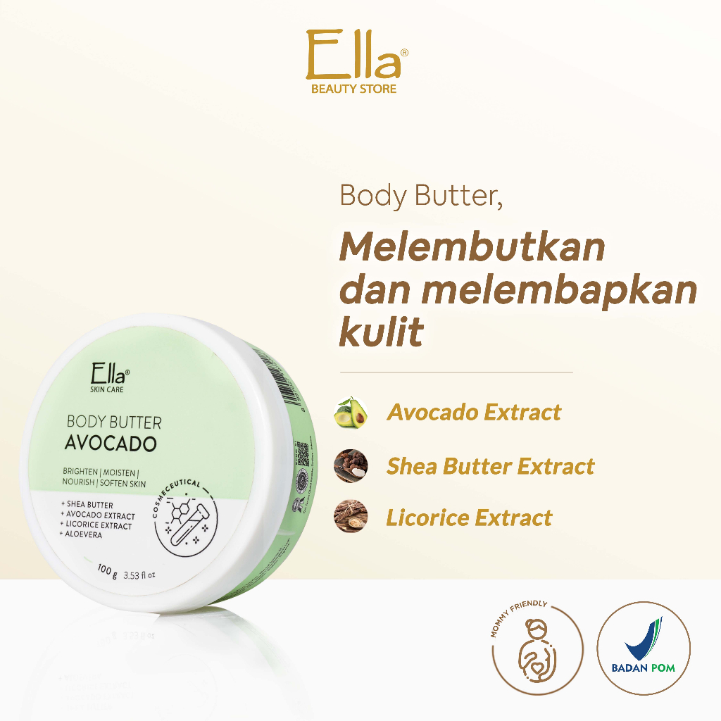 Jual Ella Skincare Body Butter Avocado with Extract Licorice ...