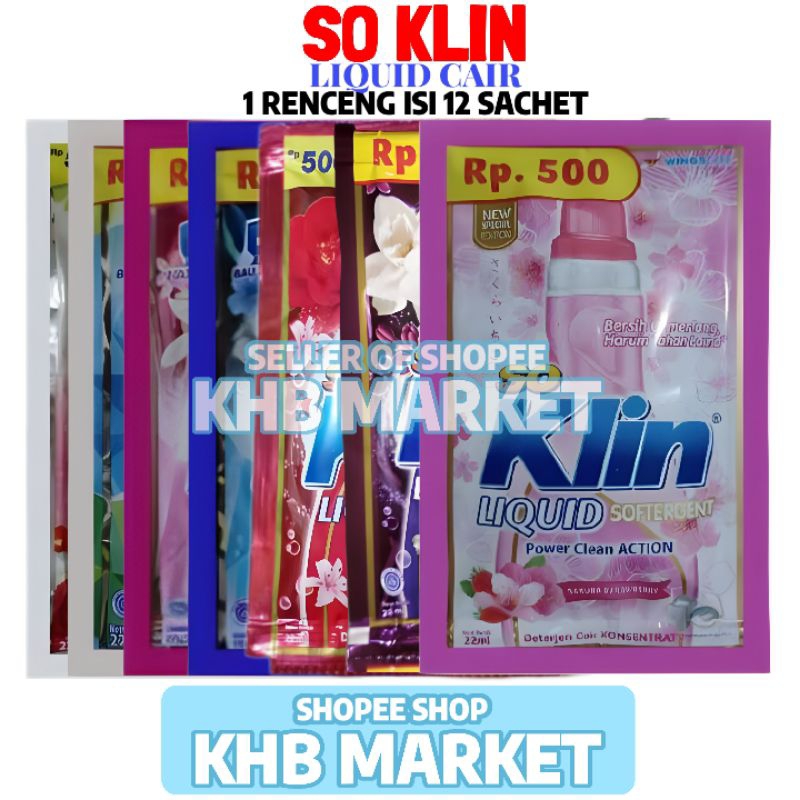 Jual So Klin Liquid Cair 1 Renceng 12 Sachet 20ML | Shopee Indonesia