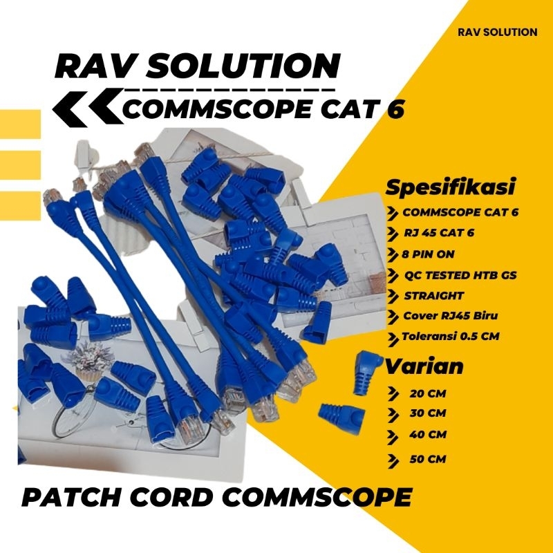 Jual COMMSCOPE CAT 6 / PATCH CORD COMMSCOPE CAT 6 CUSTOM HANDMADE ...