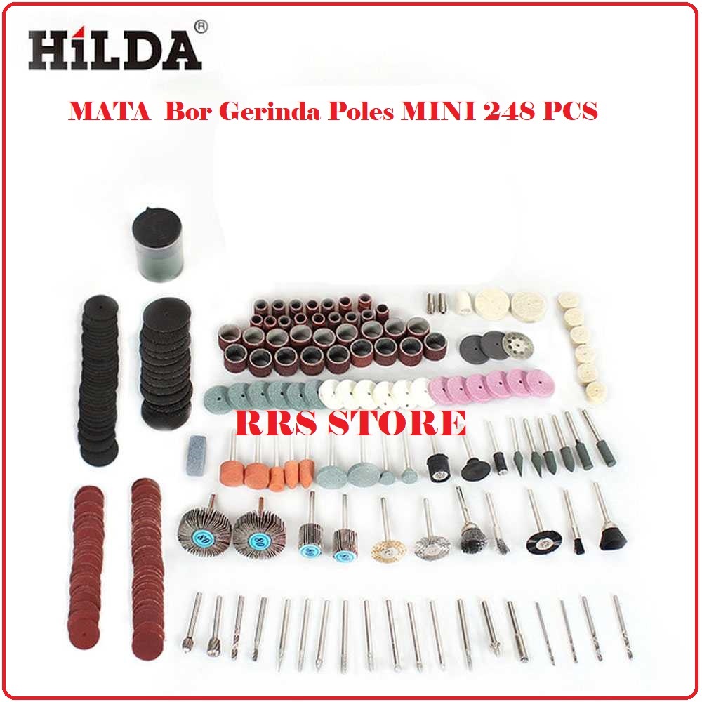 Jual HILDA Set Mata Bor Gerinda Poles Bor Pemotong 248 PCS - KSDMPJ-2 ...
