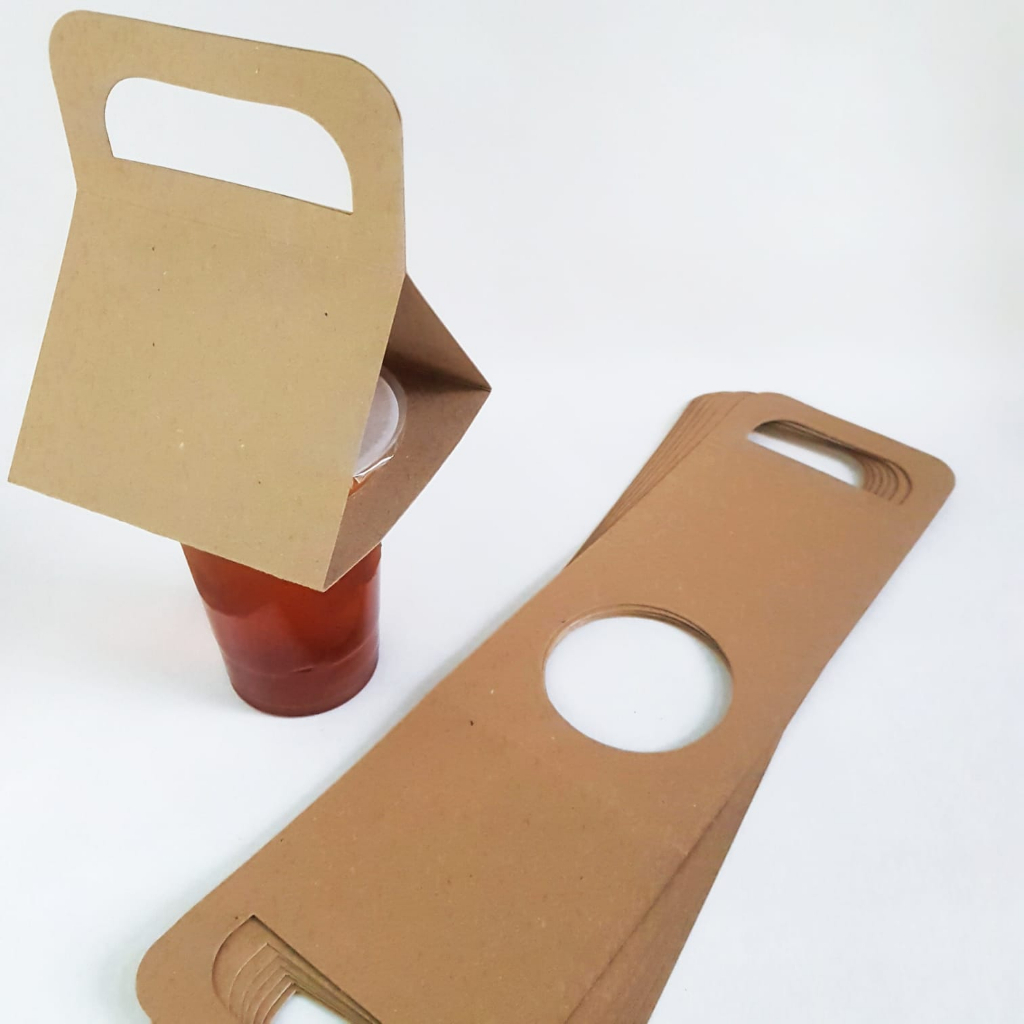Jual Paper Cup Take Away Single Cup Holder holder Kraft Drink Carrier ...