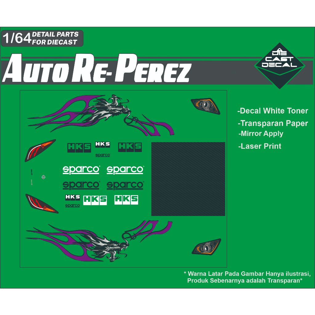 Jual [WHITE TONER] DECAL HOTWHEELS WHITE TONER AUTOREPEREZ - LIVERY ...