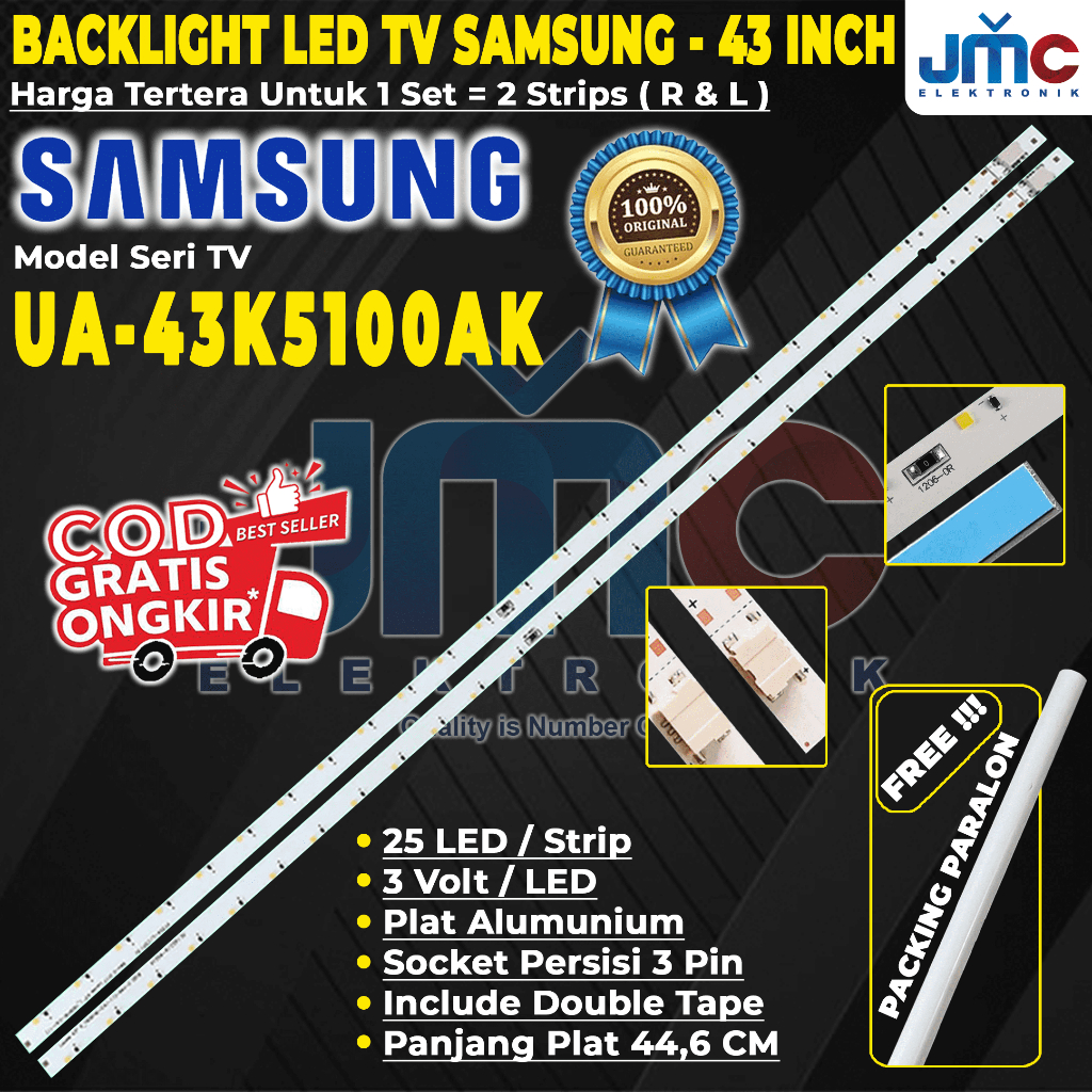 Jual Backlight TV SAMSUNG 43 Inch UA43K5100AK UA43K5100 Louvre 43" L_160919(-0.4/-1.1) | Shopee ...