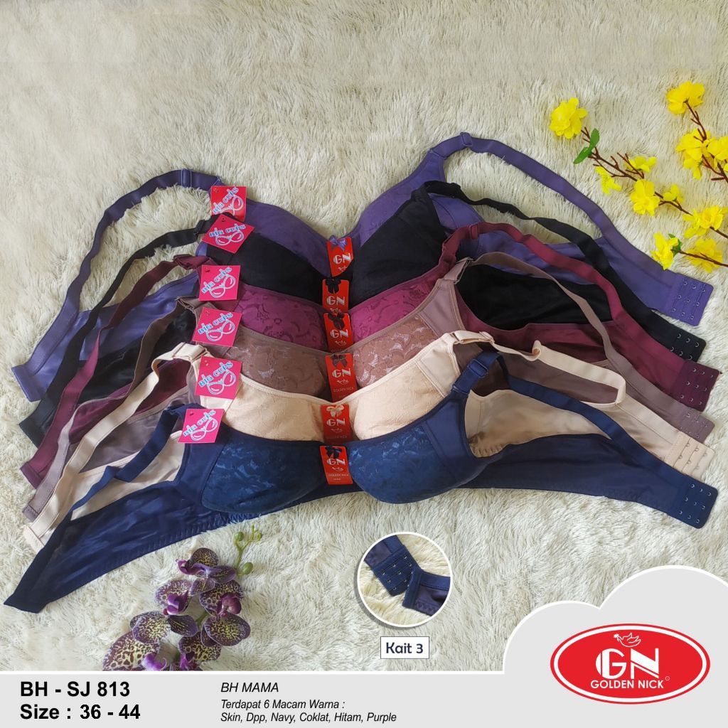 Jual Golden Nick- Bra Mama Tanpa kawat Busa Tipis BH Renda BH Kait 3 Bh SJ813 | Shopee Indonesia