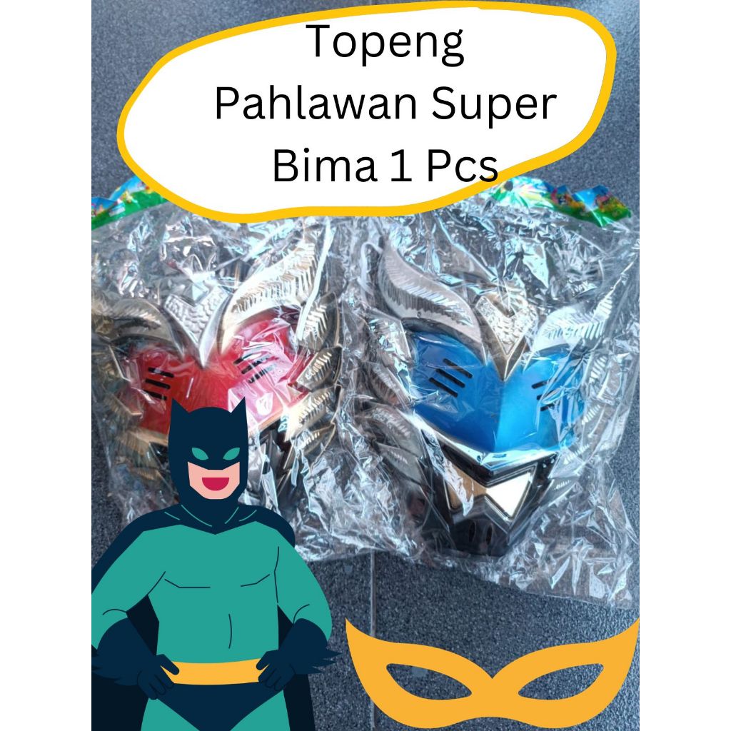 Jual TOPENG BIMA X SUPER HERO PLASTIK PUTIH BIRU MERAH 1 PCS | Shopee ...
