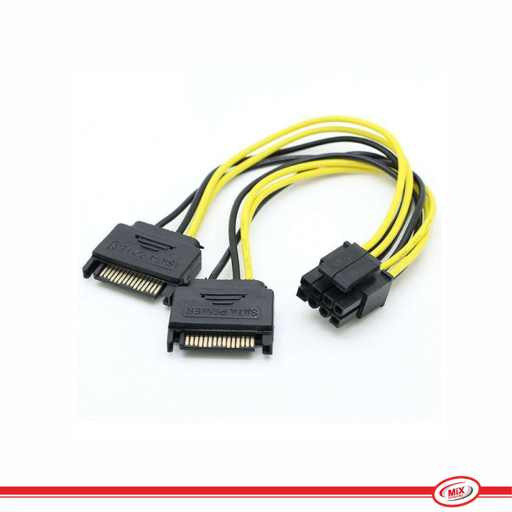 Jual Kabel Dual Power Sata 15pin Male to 8pin Male PCI Express VGA ...