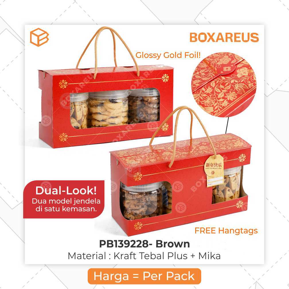 Jual Box Toples Tabung Packaging Hampers Kemasan 3 Jar Silinder ...