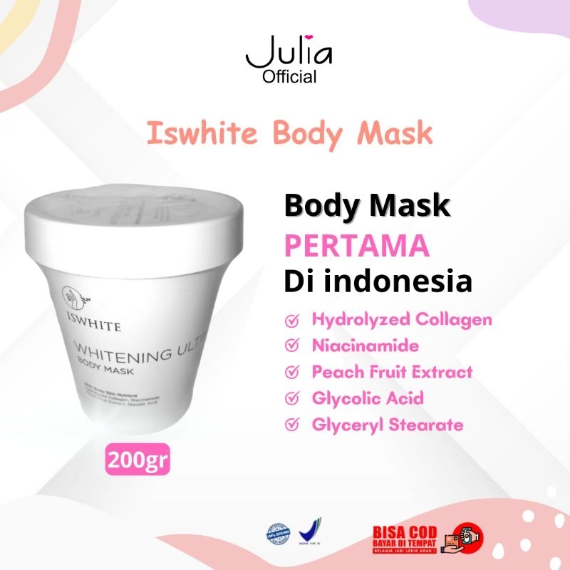 Jual ISWHITE Body Mask Whitening Ultimate Body Mask | Shopee Indonesia