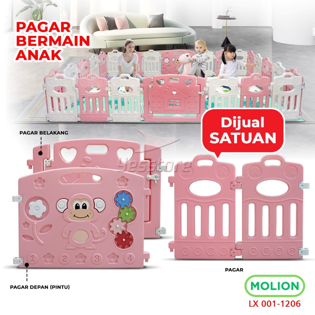 Jual MOLION Pagar Anak Baby Fence Kokoh Play Fence Pagar Mainan Anak ...