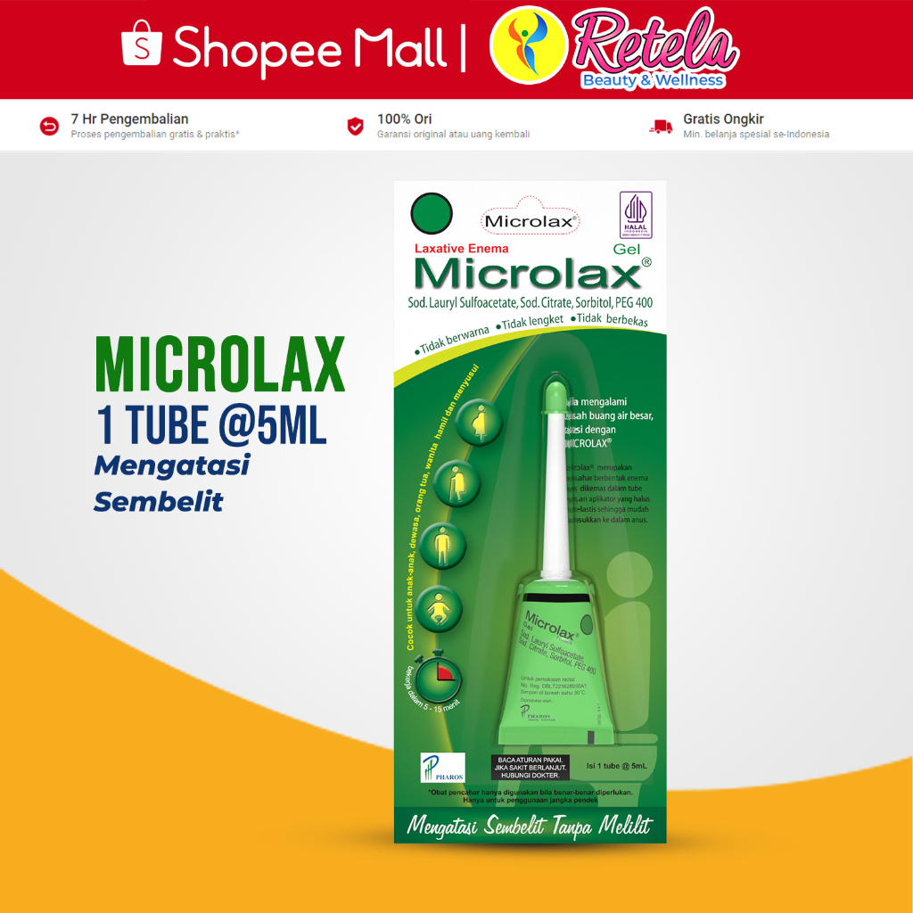 Jual Microlax Gel 1 Tube @ 5ml / Pelancar Buang Air Besar / Pencahar ...