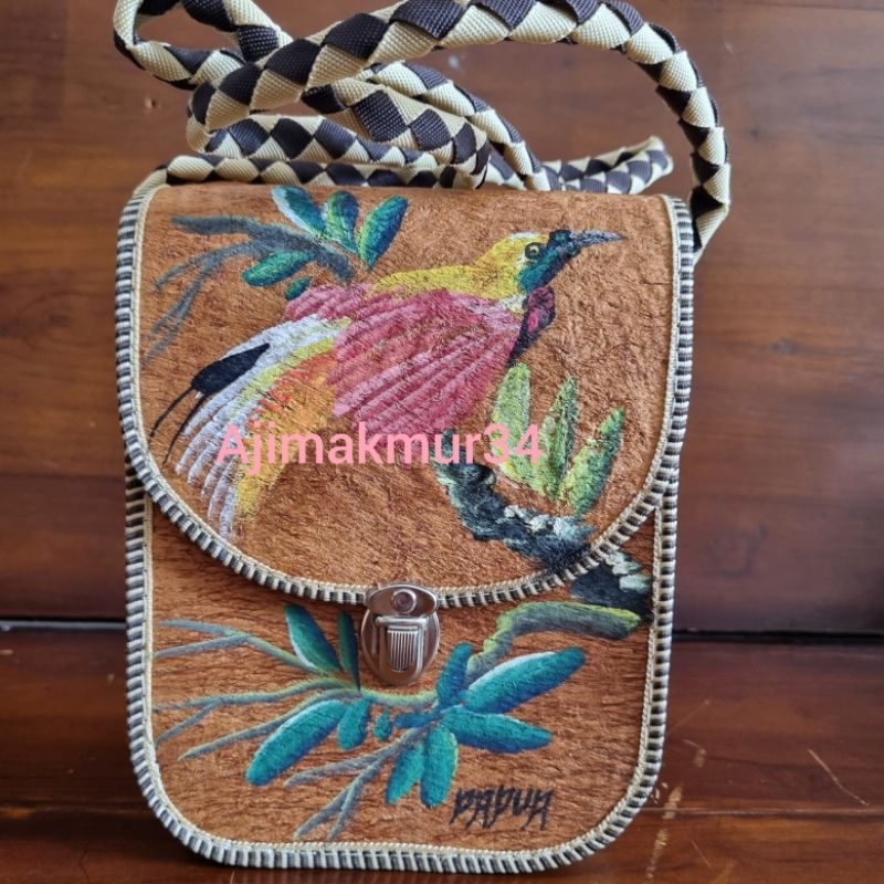 Jual Tas papua/ Tas kulit kayu lukis/ Tas lukis papua/ Tas aesthetic ...