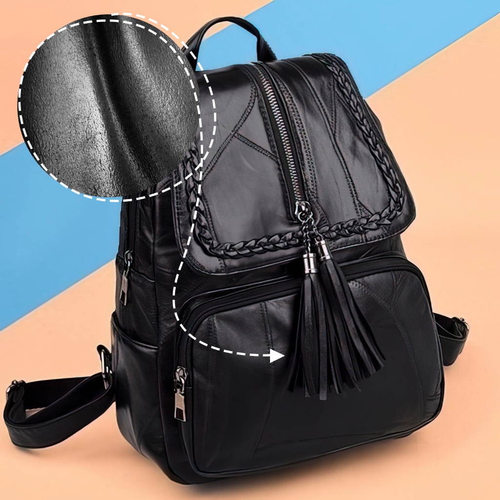 Jual Tas Ransel Wanita Hitam Waterproof Tas Wanita Polos Fashion Trendy ...