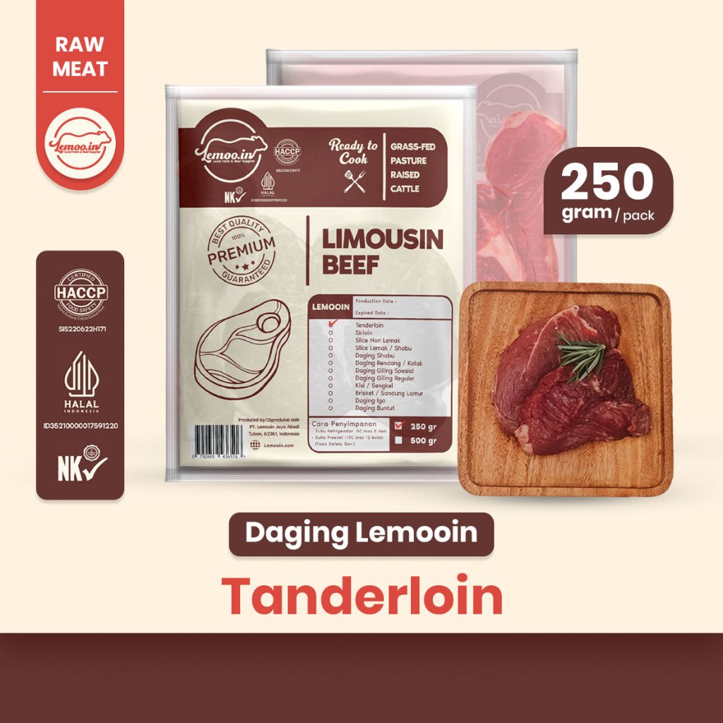 Jual Daging Sapi Lokal Premium Tenderloin Lemooin 250 gram | Shopee ...