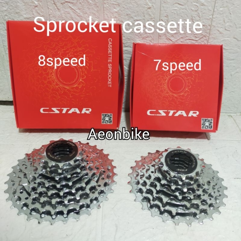 Jual sprocket freewheel cstar 7 speed 11-28t 8speed 11-32t model cassette gear sepeda mtb lipat ...