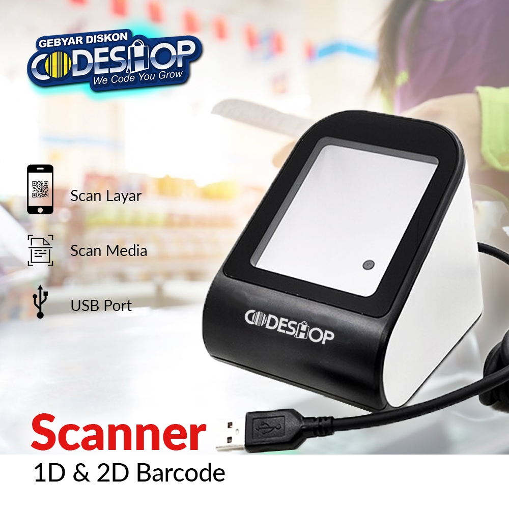 Jual Codeshop CD707 Payment Scanner Barcode Pembayaran 2D CMOS Imager ...