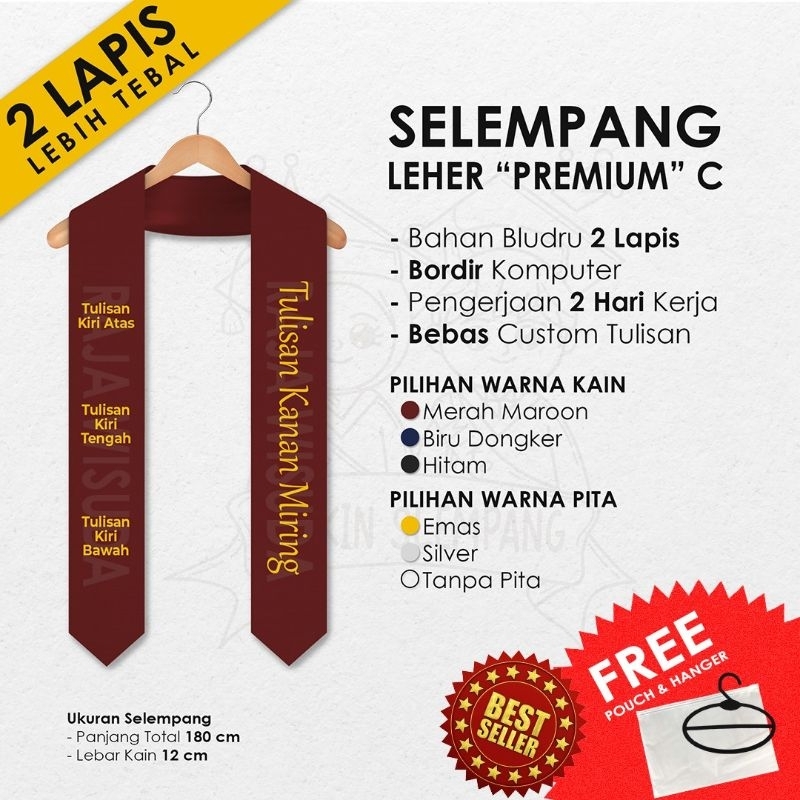 Jual Selempang Wisuda Leher Bludru Premium C | Shopee Indonesia
