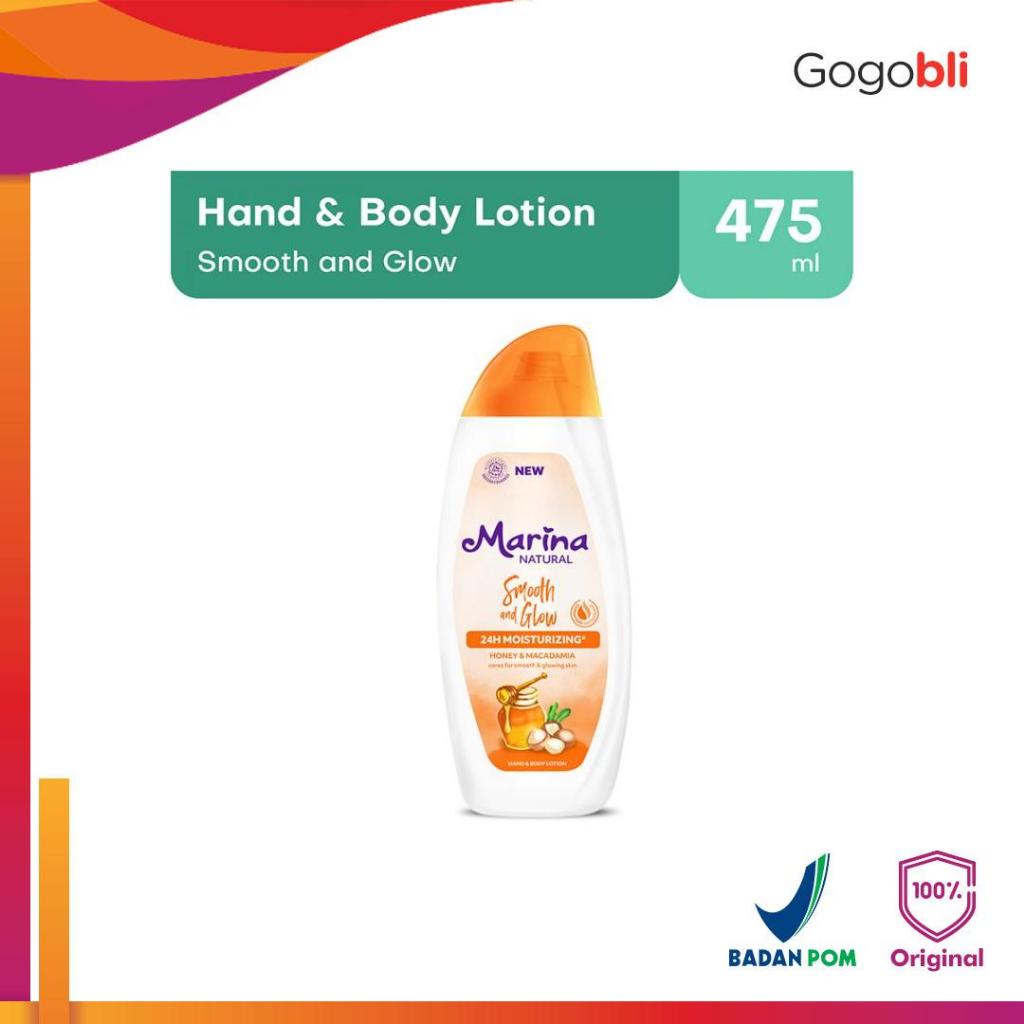 Jual Marina Hand Body Lotion Natural Smooth and Glow 475ml | Shopee ...