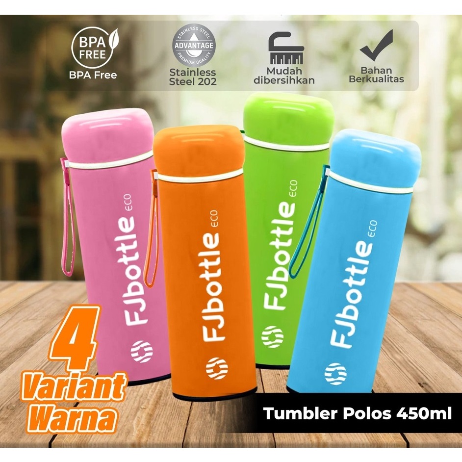 Jual FJBOTTLE Botol Tumbler Tahan Panas Dingin Polos 450ml Stainless ...