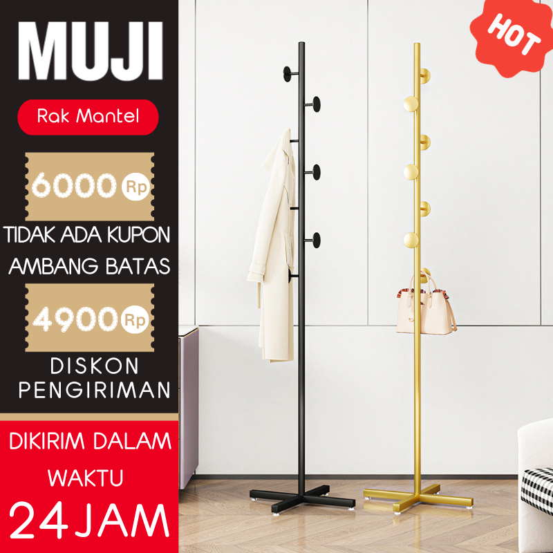Jual MUJI Gantungan Baju Rak Mantel Sederhana Modern, Rak Tas Berdiri ...
