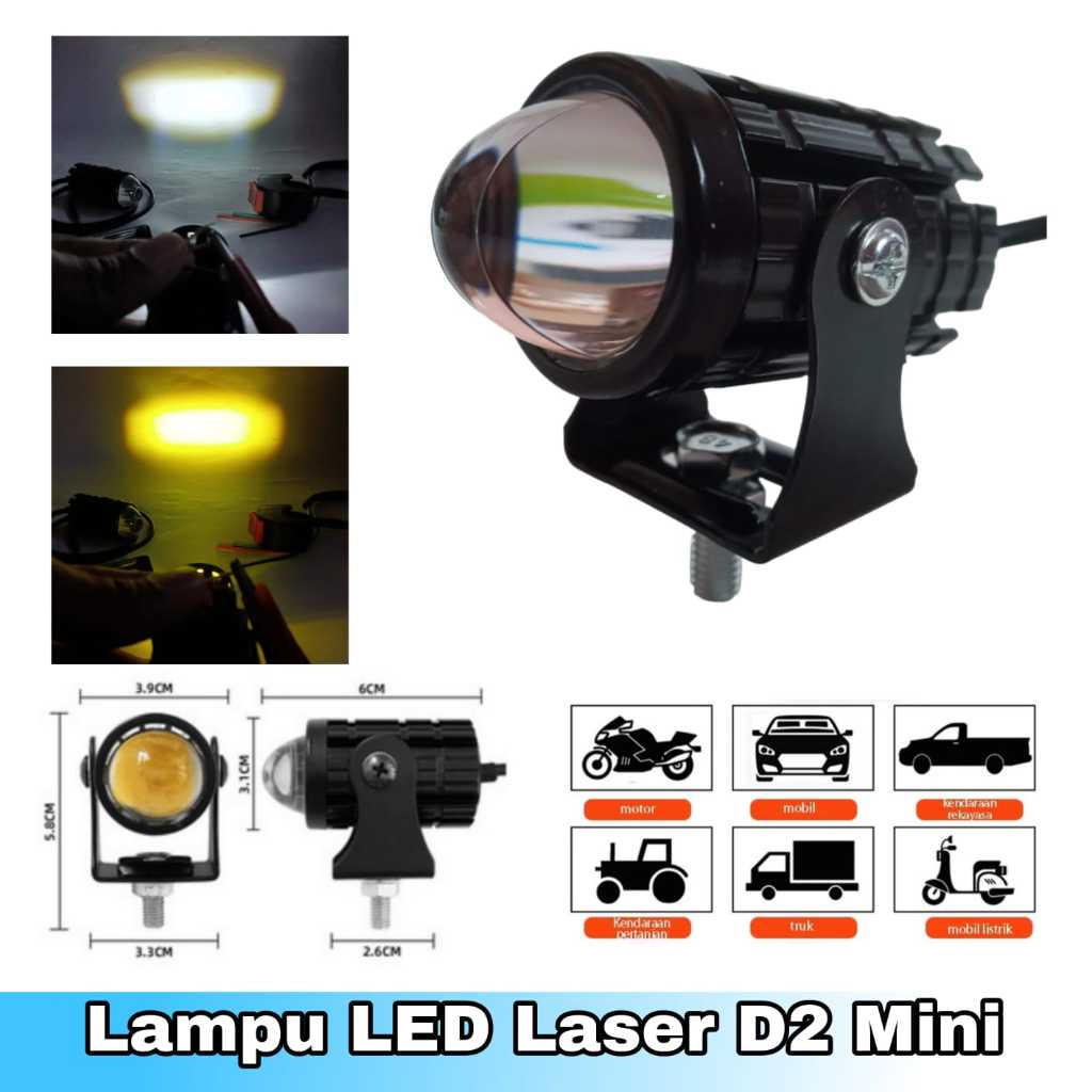 Jual Lampu Tembak Laser Led Mini 2 Warna Lampu Tembak Sorot Foglamp ...