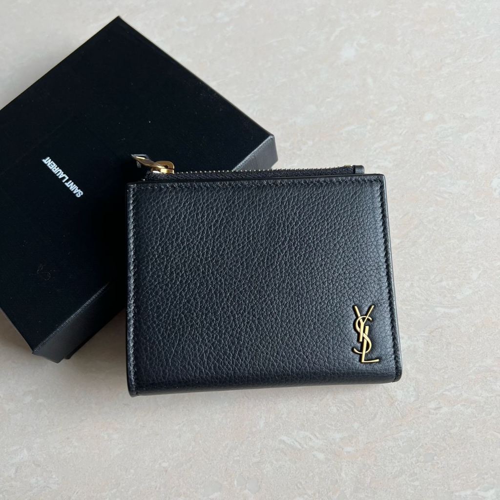 Jual DOMPET BRANDED WANITA ORIGINAL - YSL tiny logo zipped card case ...