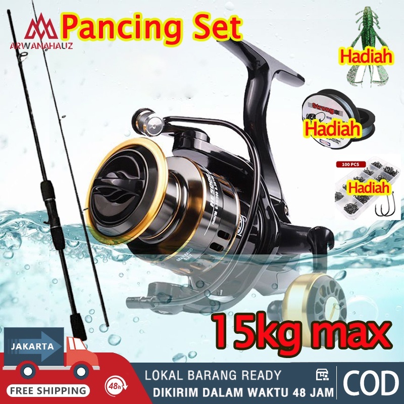 Jual 1.65M/1.8M/2.1M/2.4M Joran Pancing Set 15 Kg Reel Pancing Murah Kuat Power Pancing Set ...