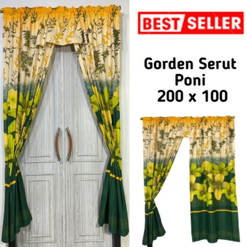 Jual Gorden Hordeng Pintu Jendela Model Serut Ukuran 100x200cm Dekorasi ...