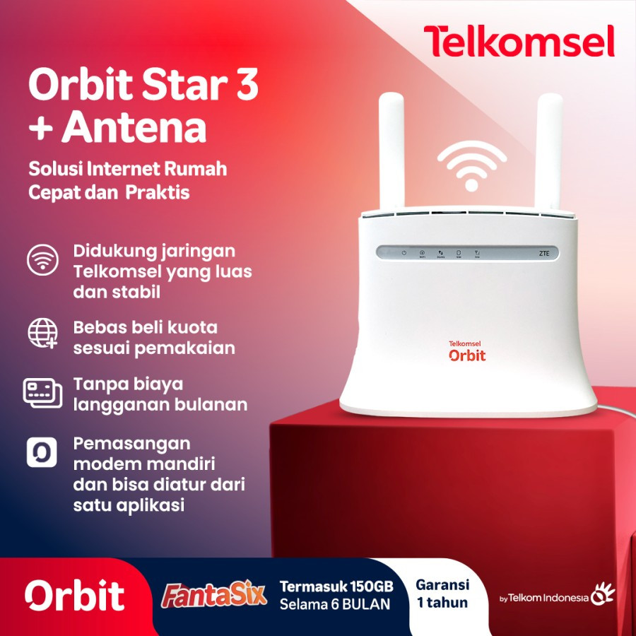 Jual Modem Router ZTE Orbit Star 3 MF283U 4G LTE Free Kuota 150GB ...