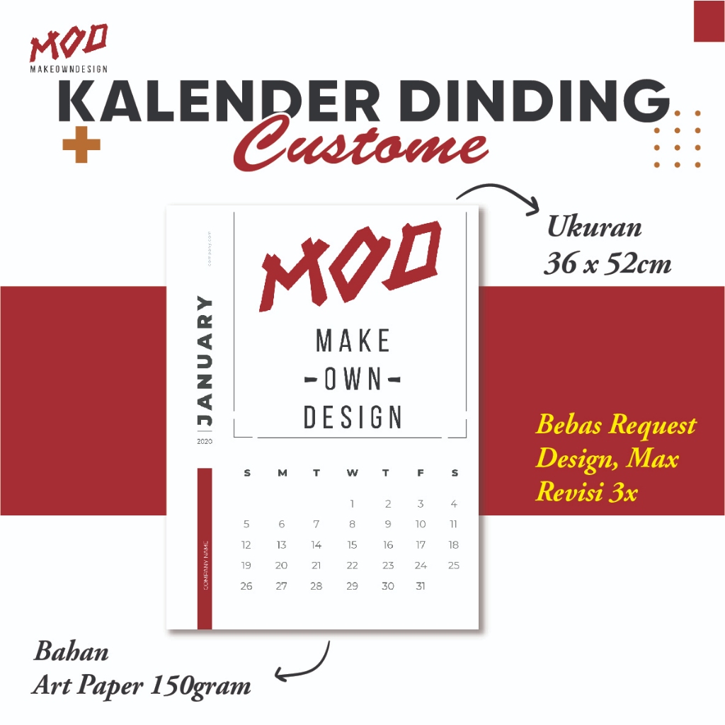 Jual KALENDER DINDING | KALENDER GANTUNG | KALENDER CUSTOM | BAHAN ART ...