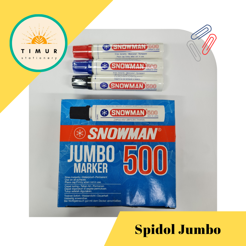 Jual Spidol Snowman Besar JUMBO 500 Permanent per Pc | Shopee Indonesia