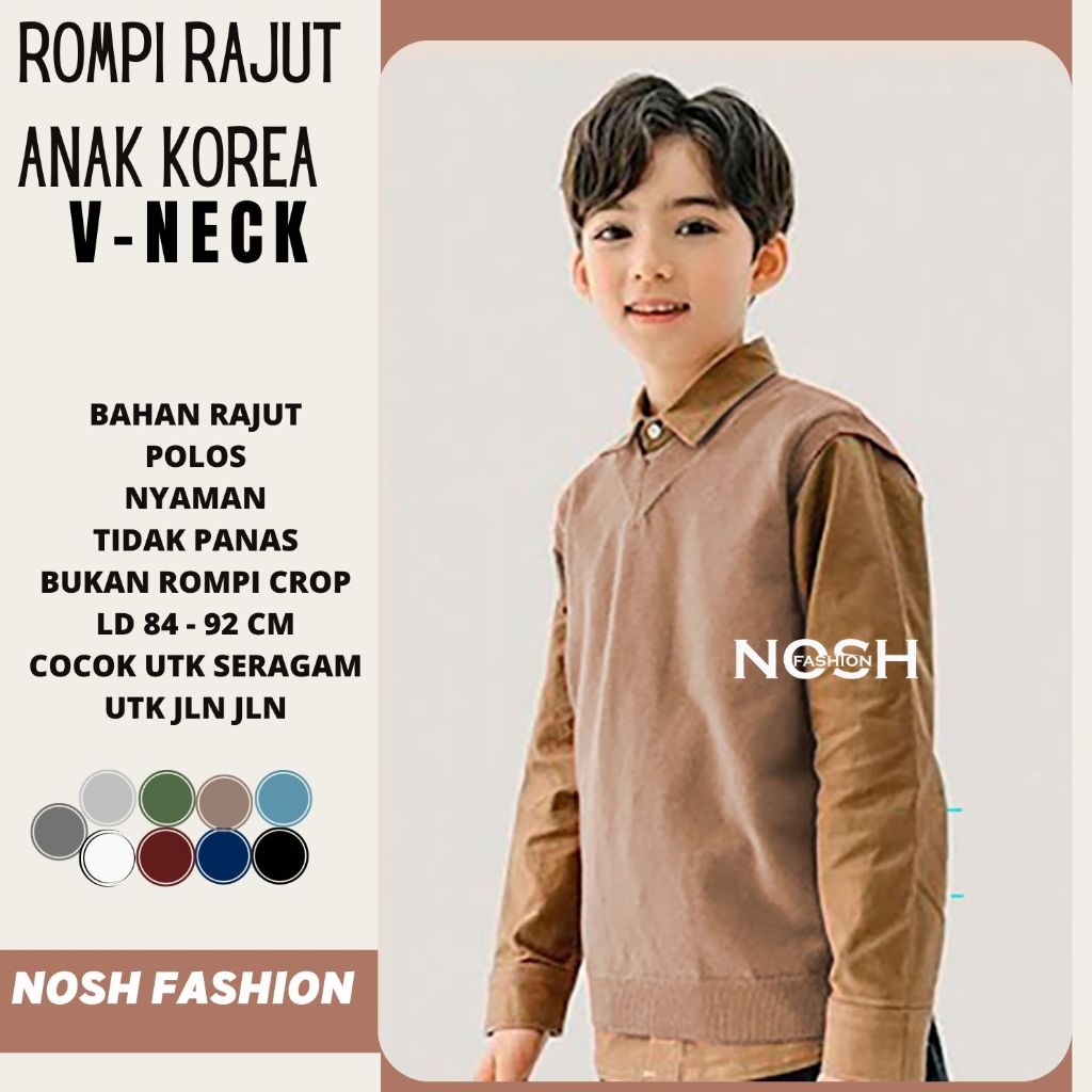 Jual Rompi Rajut Anak Korea Style Ian 10 Tahun – 17 Tahun / Rompi Anak ...