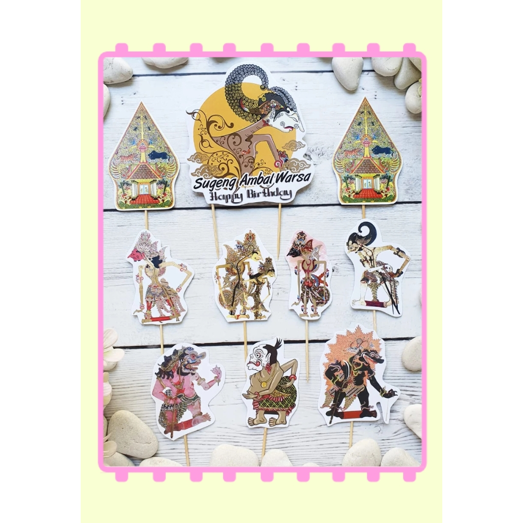 Jual hiasan kue ulang tahun cake topper satu set tema Wayang Jawa ...