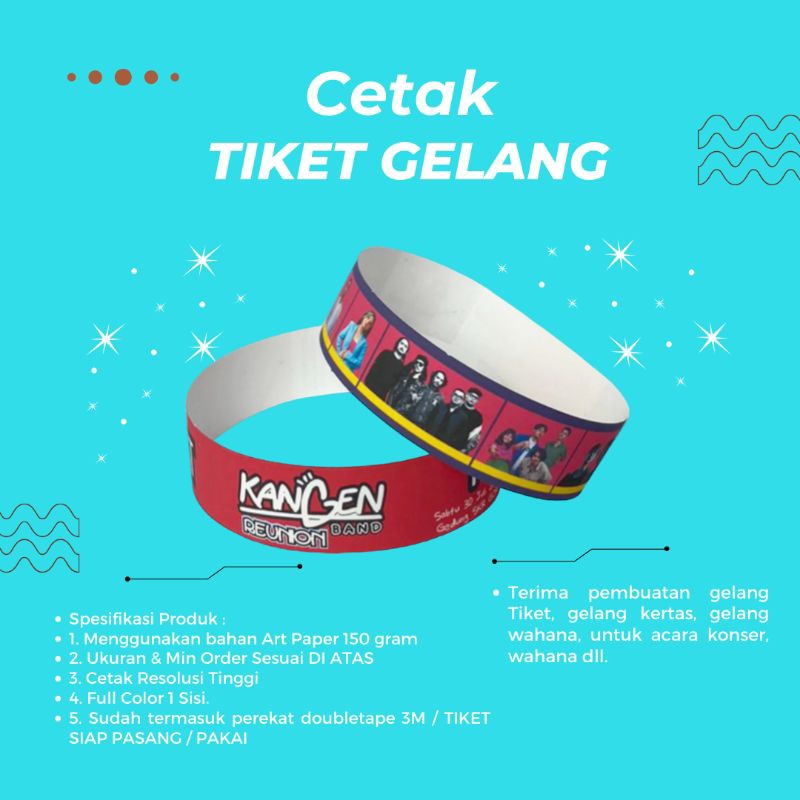 Jual Gelang Tiket Kertas Art Paper Gelang Wahana / Konser / Hiburan ...