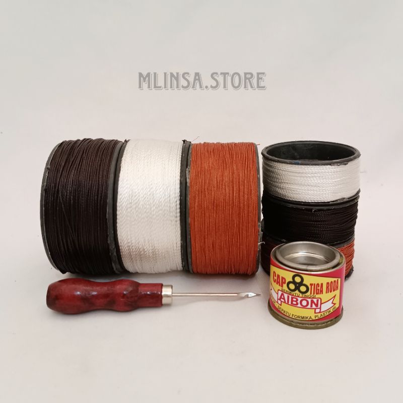 Jual Paket Alat Sol Sepatu Jarum + Benang Sol 3 Warna + Lem Aibon ...