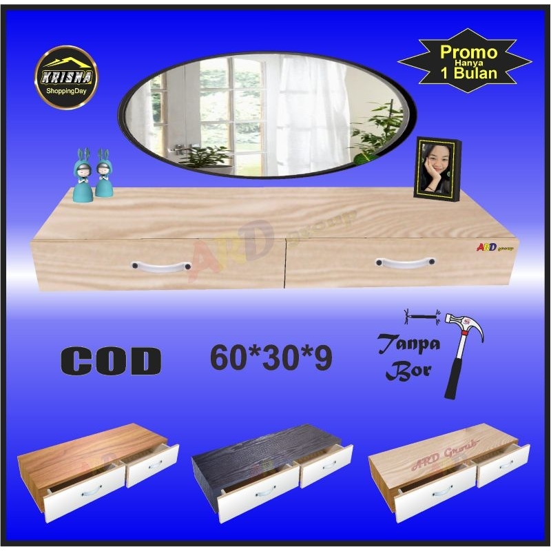 Jual (60*30)Rak Laci Meja Rias Dinding Serbaguna Gantung Minimalis ...
