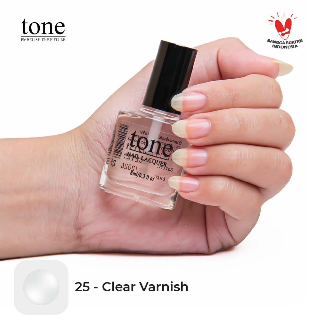 Jual Kutek Tone Nail Lacquer Clear Varnish Halal Murah 8ml | Cat Kuku ...