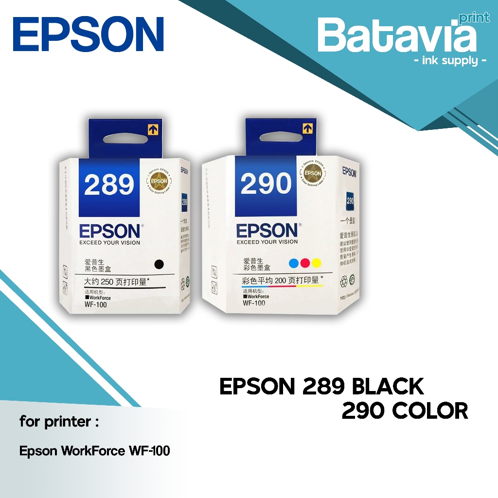 Jual TINTA CARTRIDGE EPSON 289 BLACK 290 COLOR ORIGINAL | Shopee Indonesia