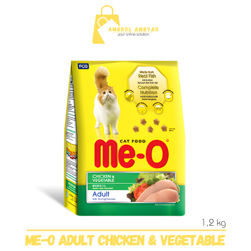 Jual MeO Adult Chicken and Vegetable Makanan Kucing Dewasa Rasa Ayam ...