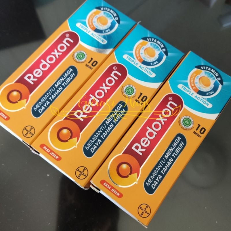 Jual Redoxon Triple Action Rasa Jeruk Vitamin C D Zinc 10 Tablets ...