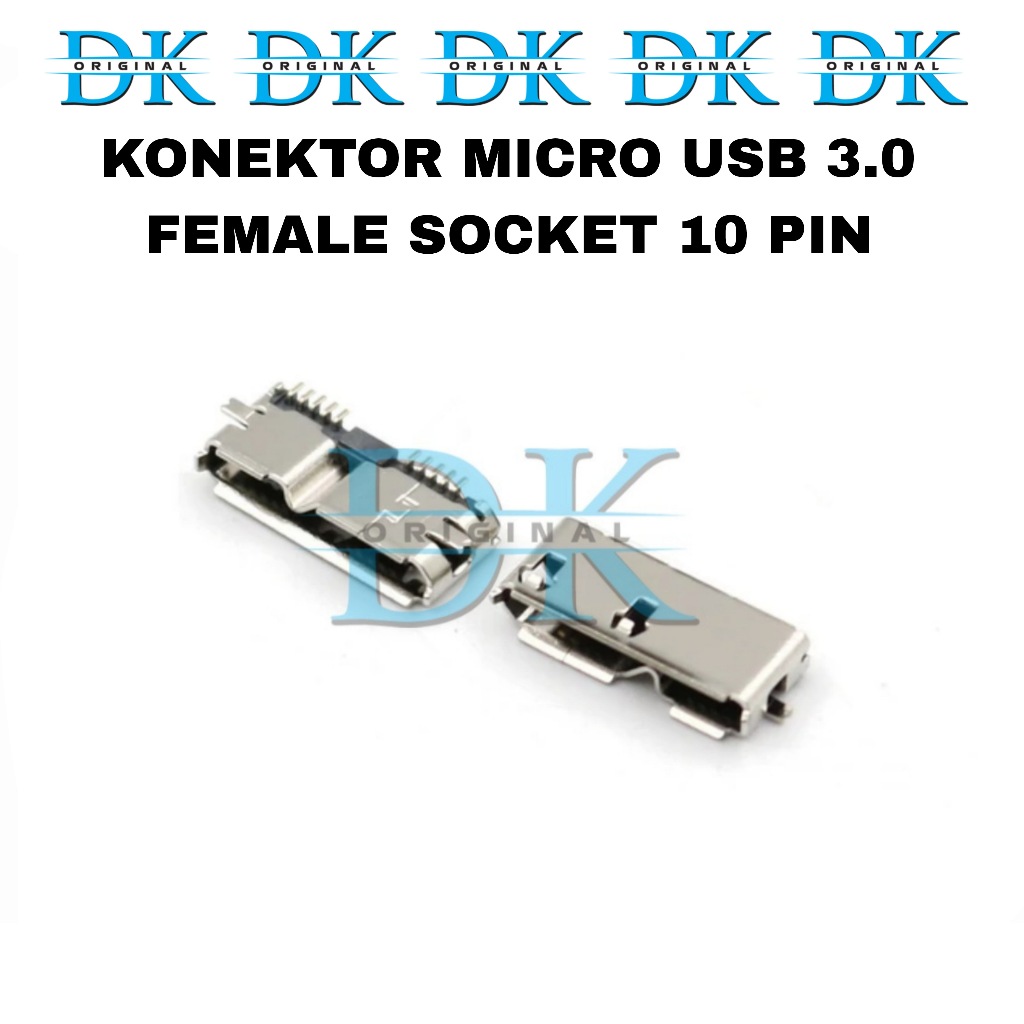 Jual Konektor Micro Usb 3.0 Female Socket 10 Pin Usb Cas Plug In Con Tc ...