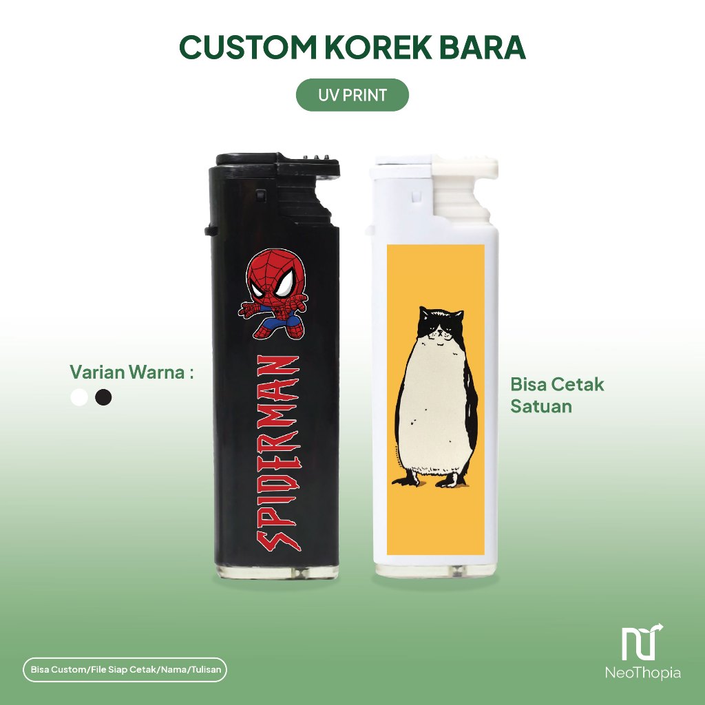 Jual Custom Korek Api Gas Bara Cetak Print UV Nama Logo Souvenir ...